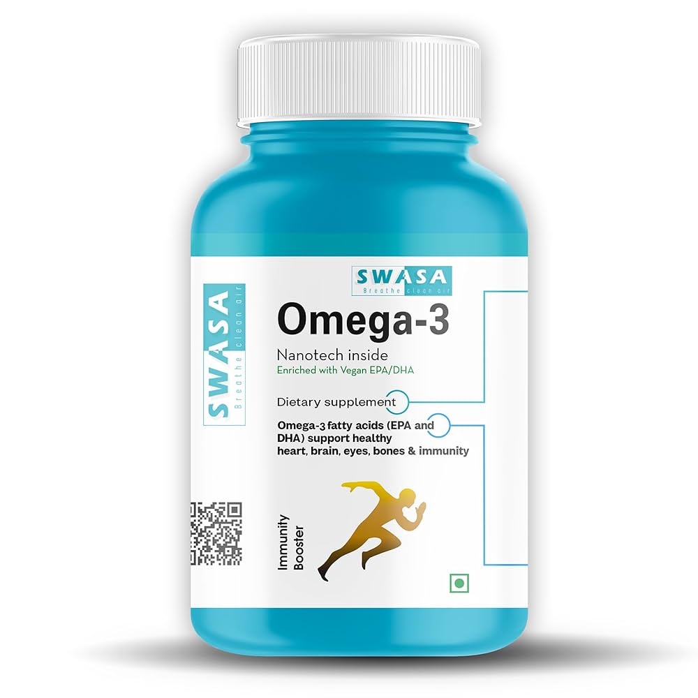 JAN AUSHADHI Omega 3 Fatty Acid 500mg, EPA 150mg, DHA 100mg, Bilberry ...