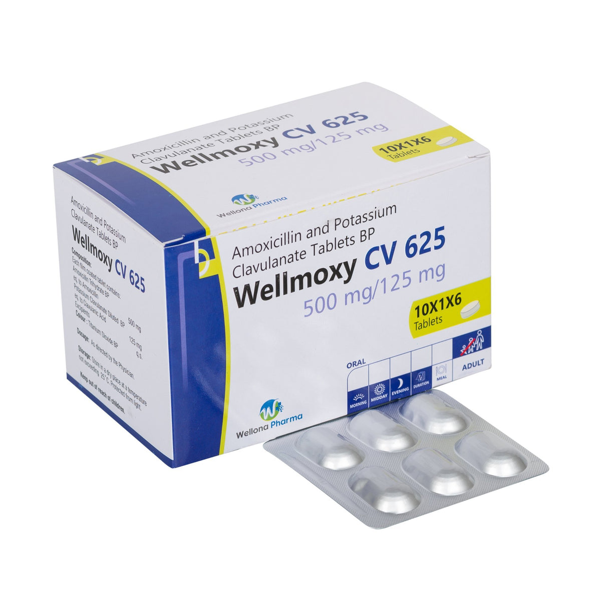 Amoxycillin 500mg and Potassium Clavulanate 125mg Tablets IP (625 ...